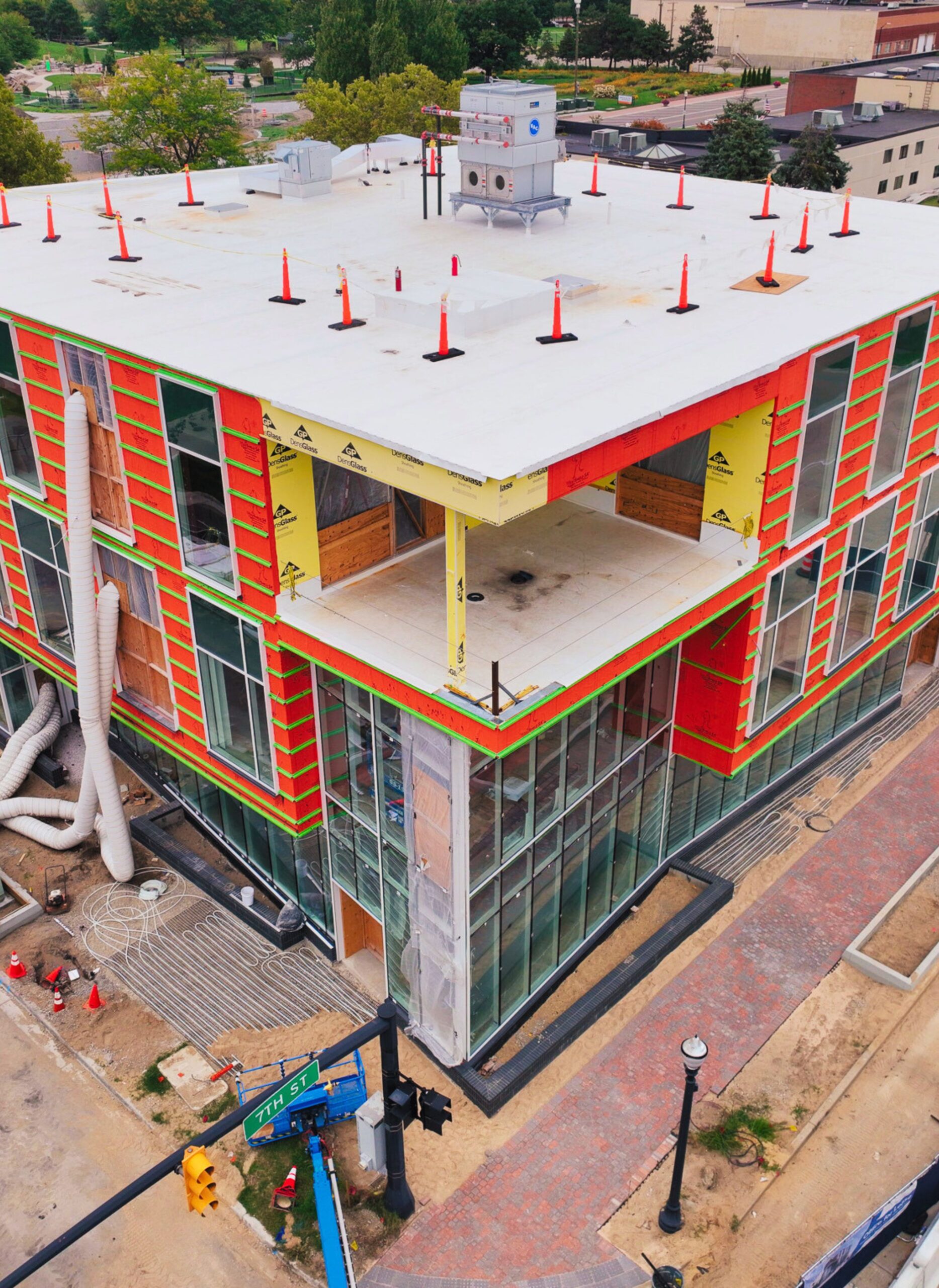 The Next Center nears completion in Downtown Holland - EV Construction